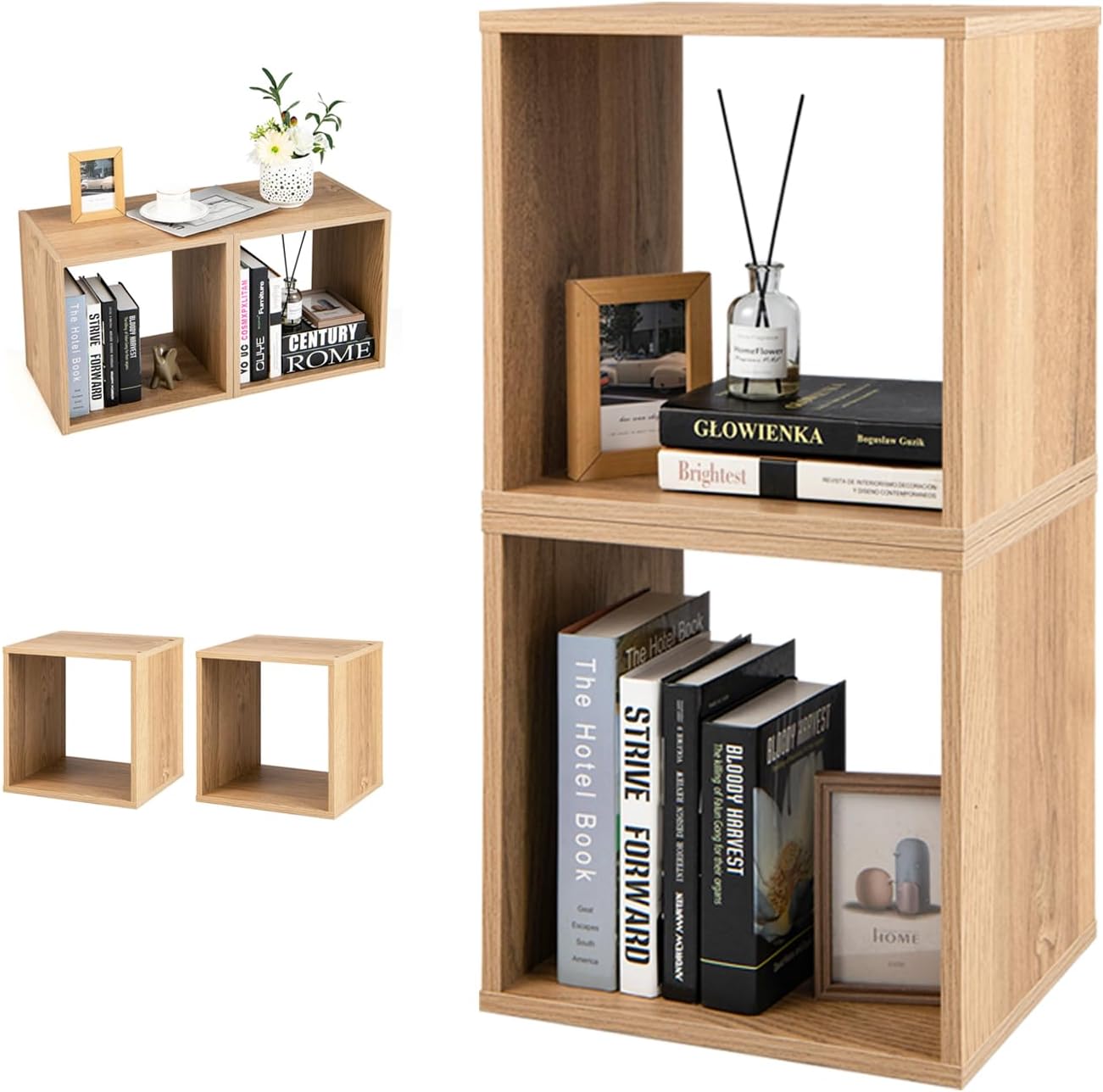 Lot de 2 Organisateurs de Rangement Décoratifs en Cube, Cubes de ...