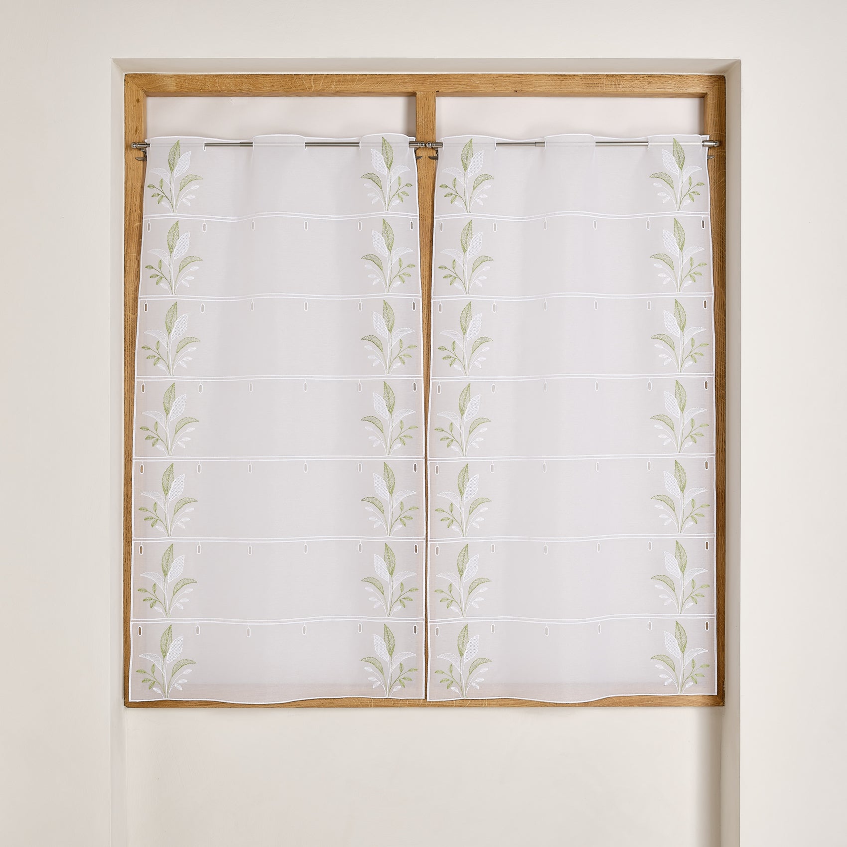 Modulable brodé à motif feuilles - Vert - 60x120 cm - Polyester | Leroy ...