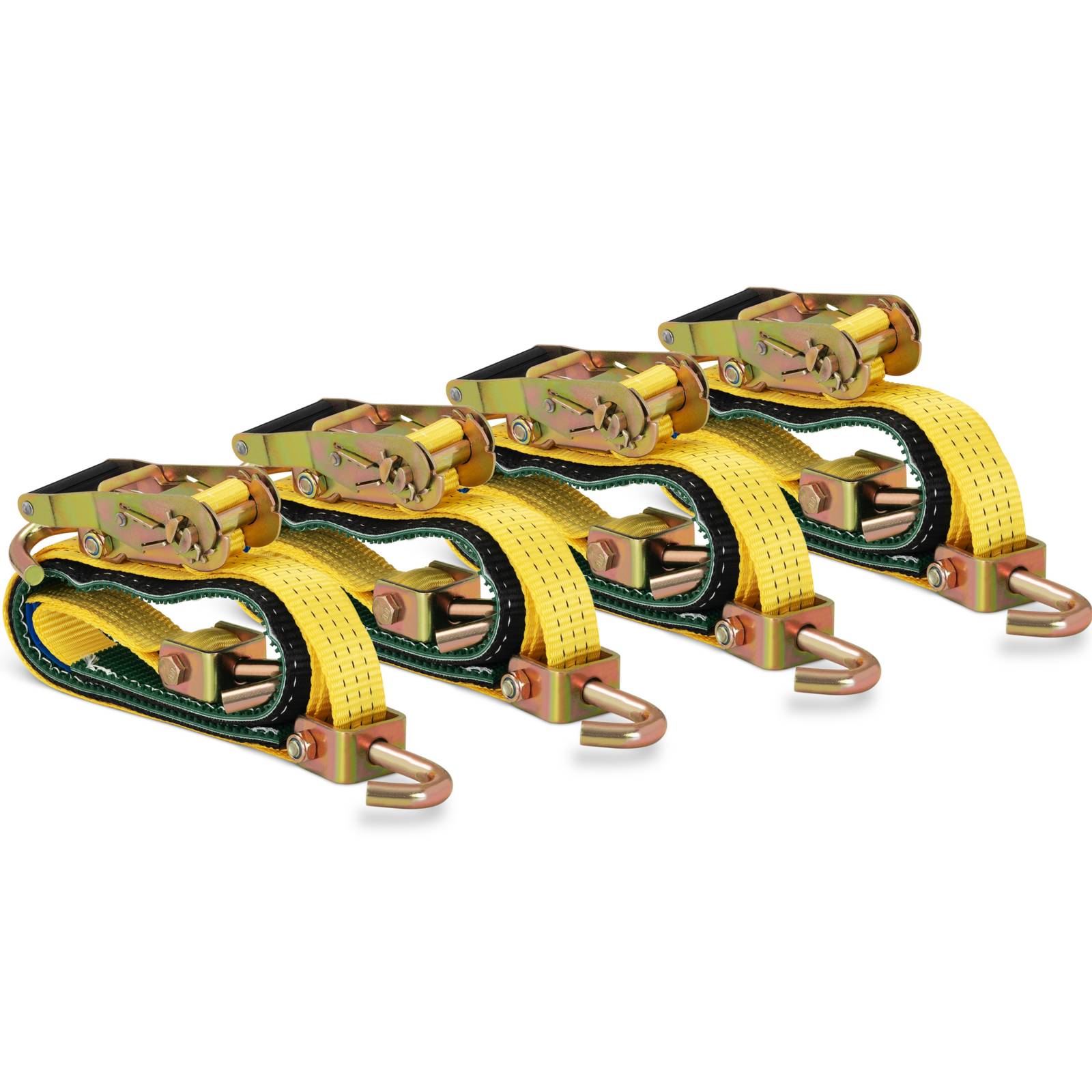 4 cinchas con tensor de carraca - para transporte de automóviles - 2,5 ...
