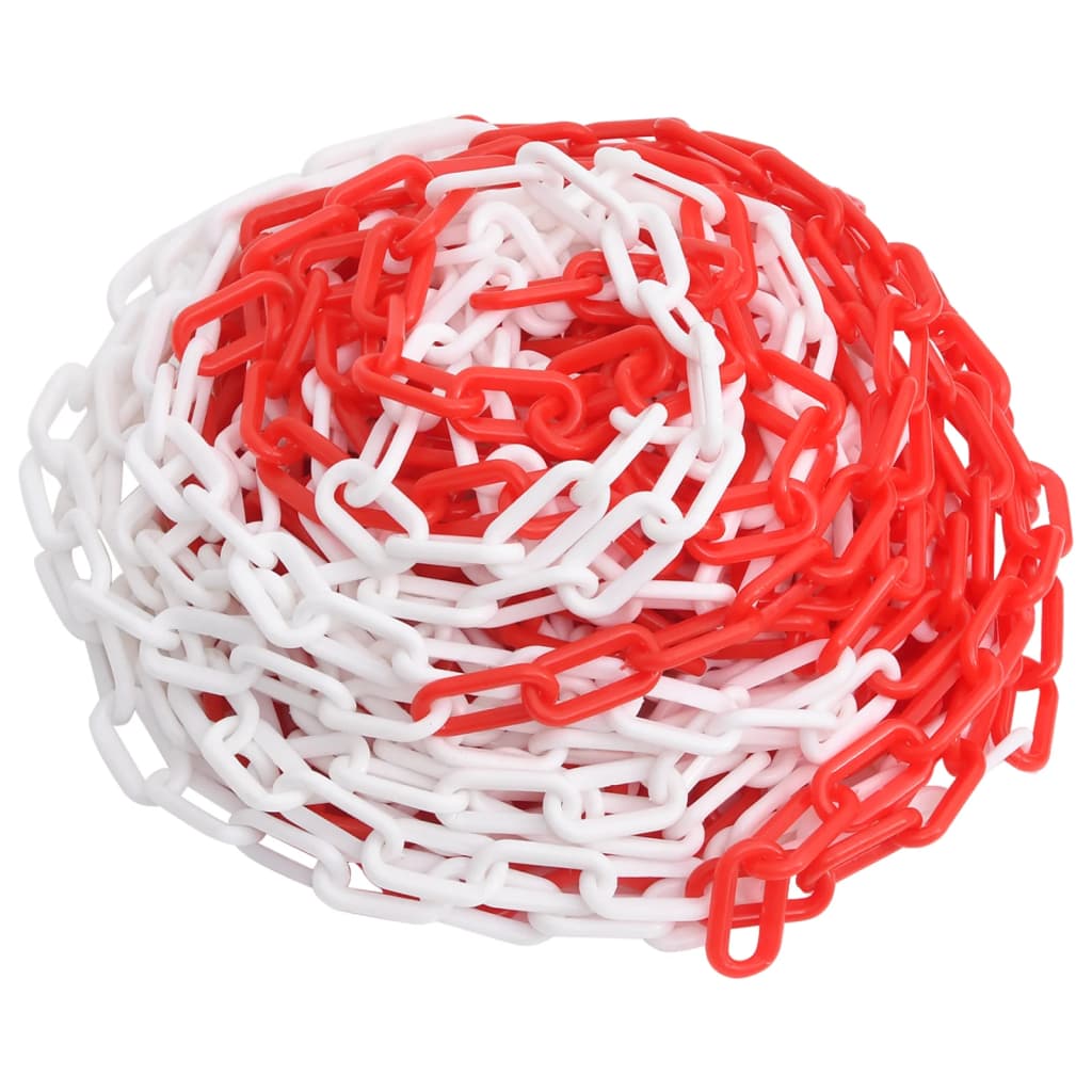 VidaXL Catena Segnaletica Rossa e Bianca 100 m Ø4 mm in Plastica ...