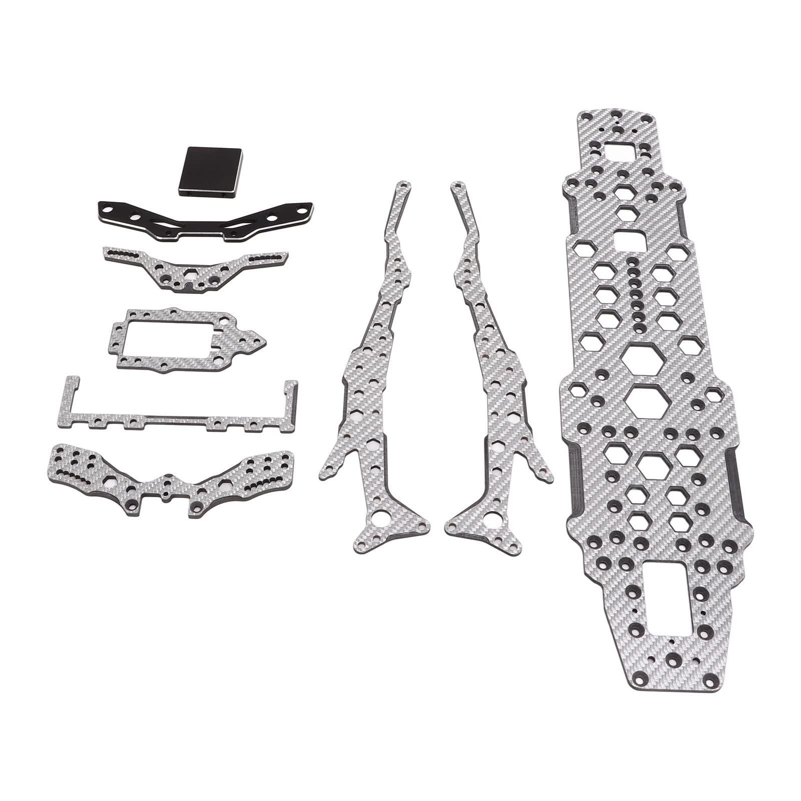 Kit de châssis de voiture RC en alliage d'aluminium et fibre de carbone ...