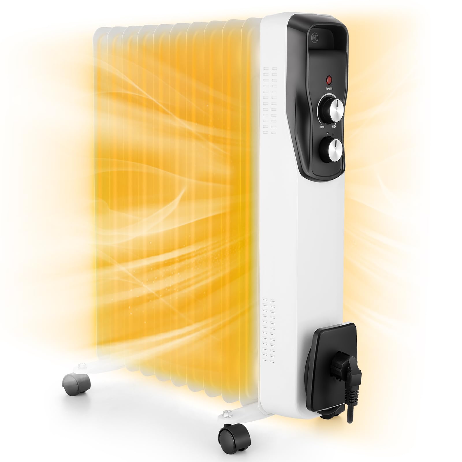 COOCHEER Radiatore ad olio da 2500 W, a risparmio energetico con 11 ...