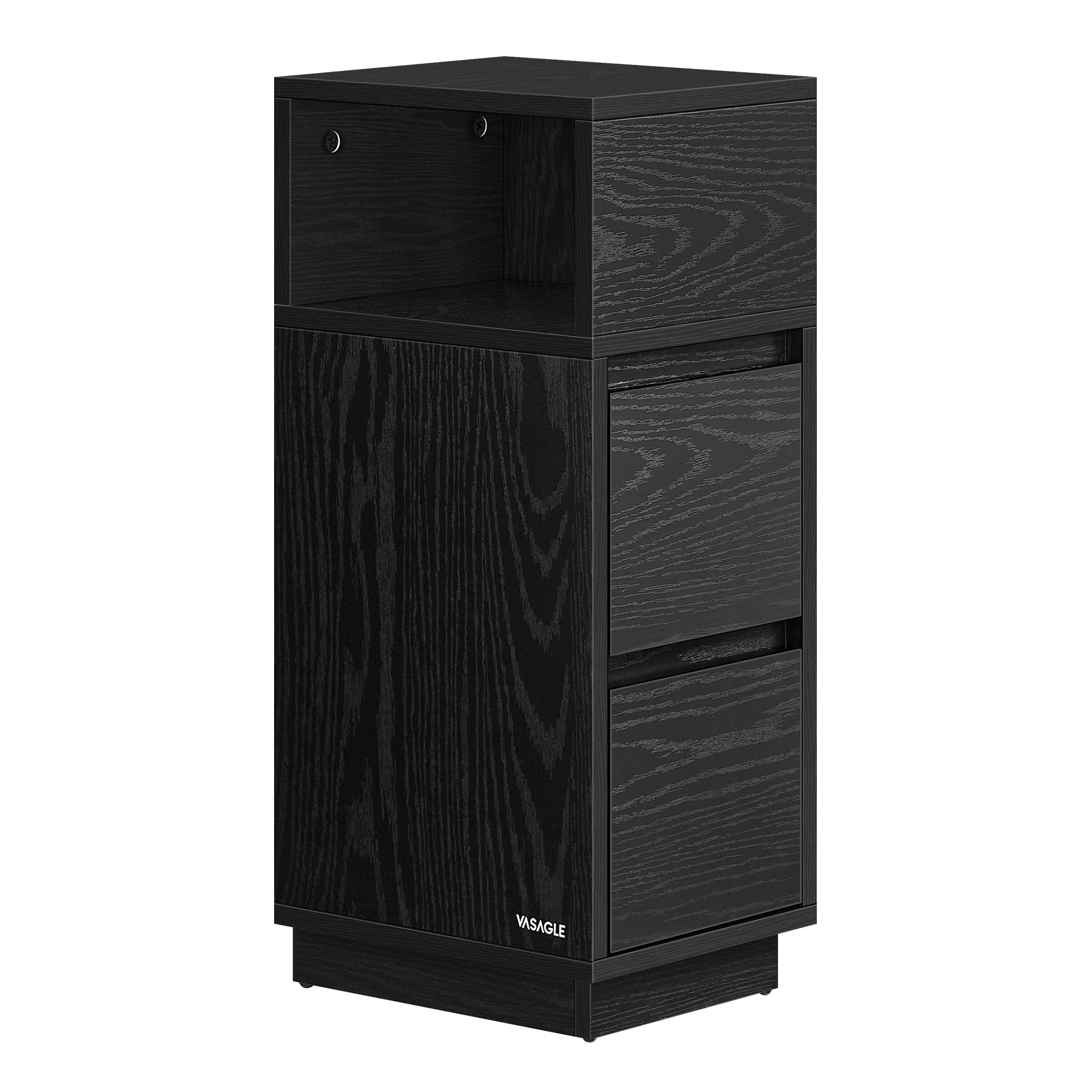 Table de Chevet Étroite, Table d’Appoint avec 2 Tiroirs et Compartiment ...