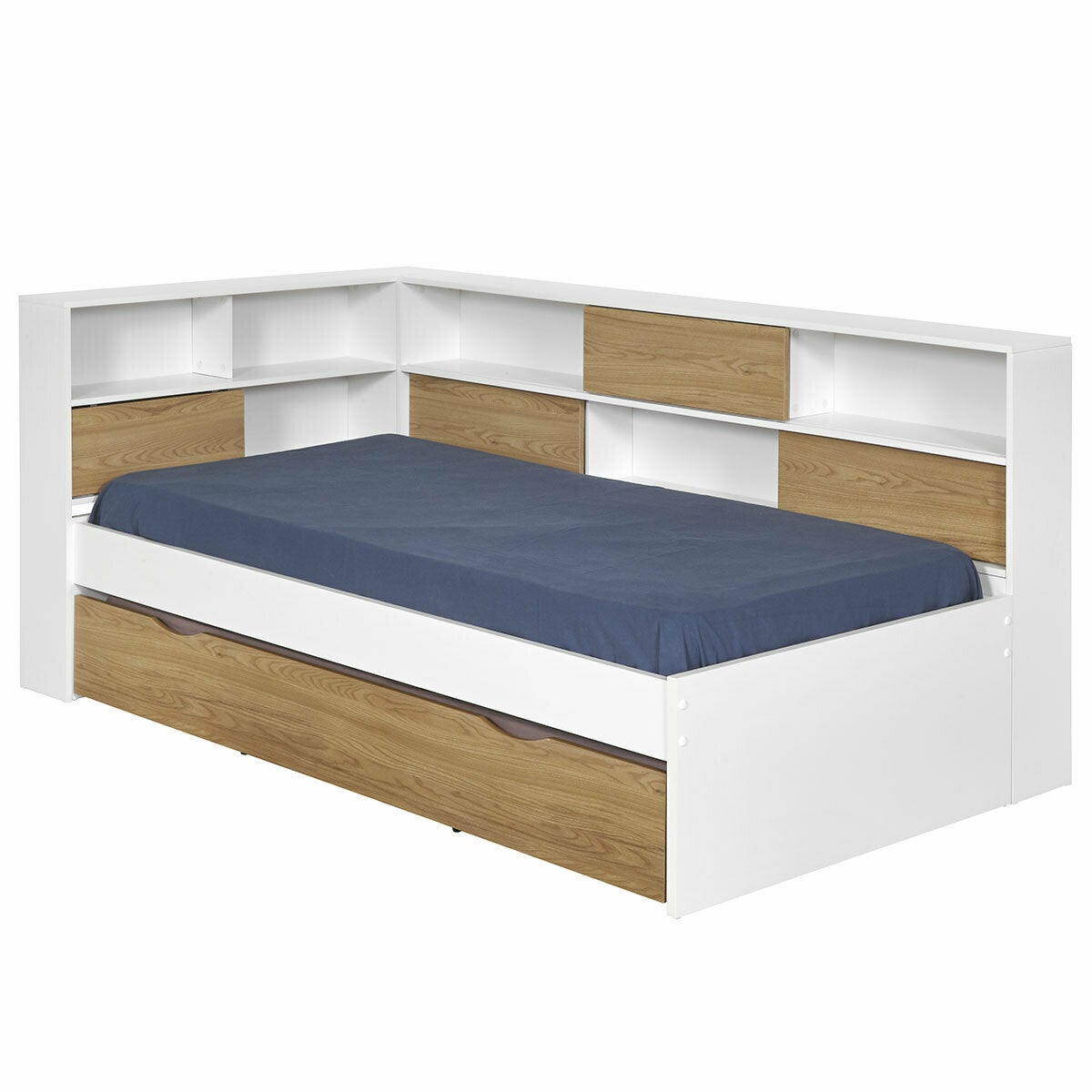 Pack lit cosy avec tiroir et matelas Play Blanc et bois 90x190 cm ...