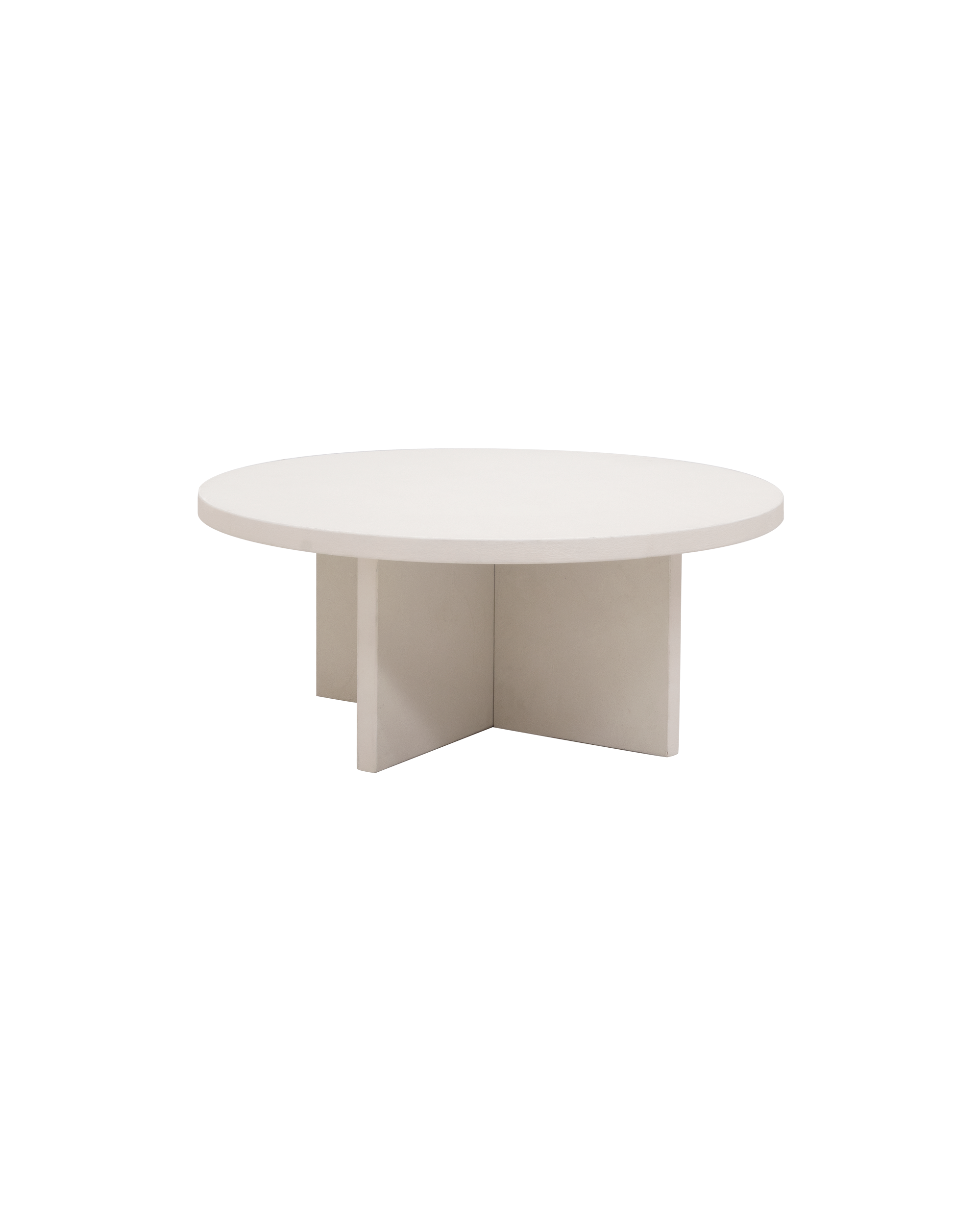 Table basse ronde en microciment Decowood de couleur blanc cassé de ...
