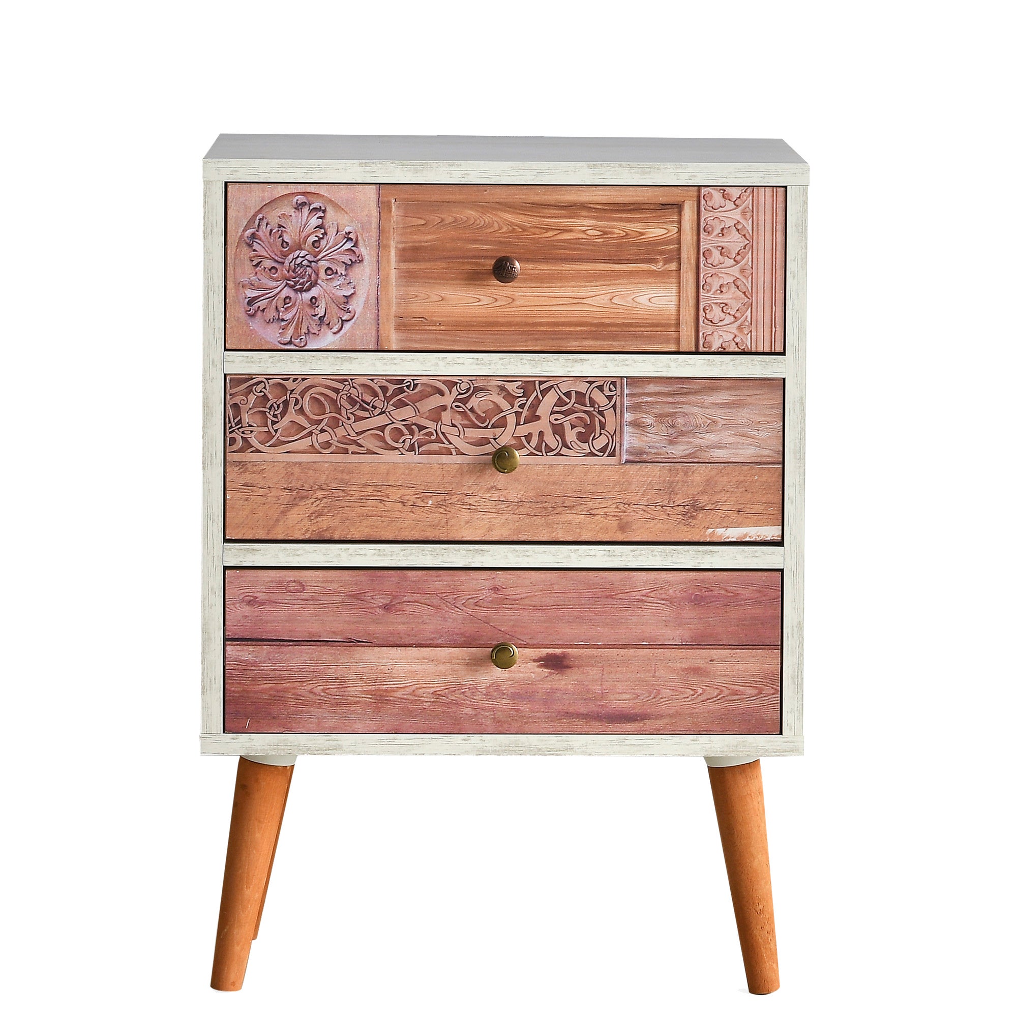 Commode couleur noyer blanc avec 100% aggloméré plaqué en mélamine ...