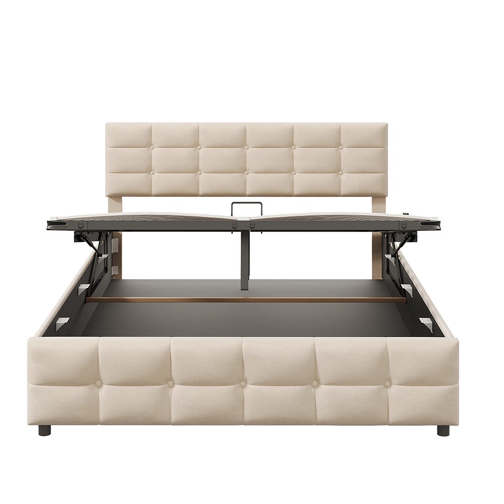 Lit coffre Lit adulte avec rangement 180x200 cm avec sommier à lattes ...