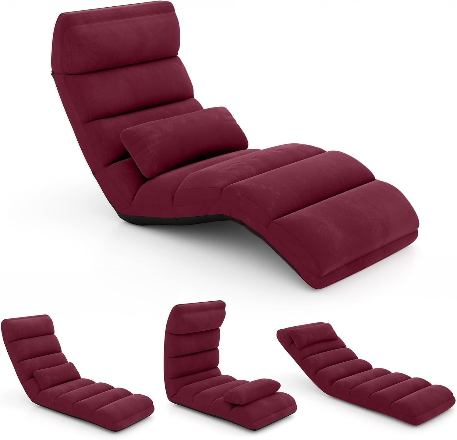Fauteuil Relax Salon en Faux Daim Pliable, Réglable sur 5 Positions ...