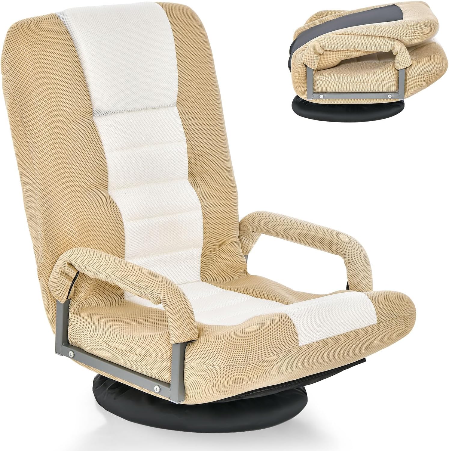 Fauteuil Pliable de Sol Chaise de Jeu avec Dossier Réglable sur 6 ...