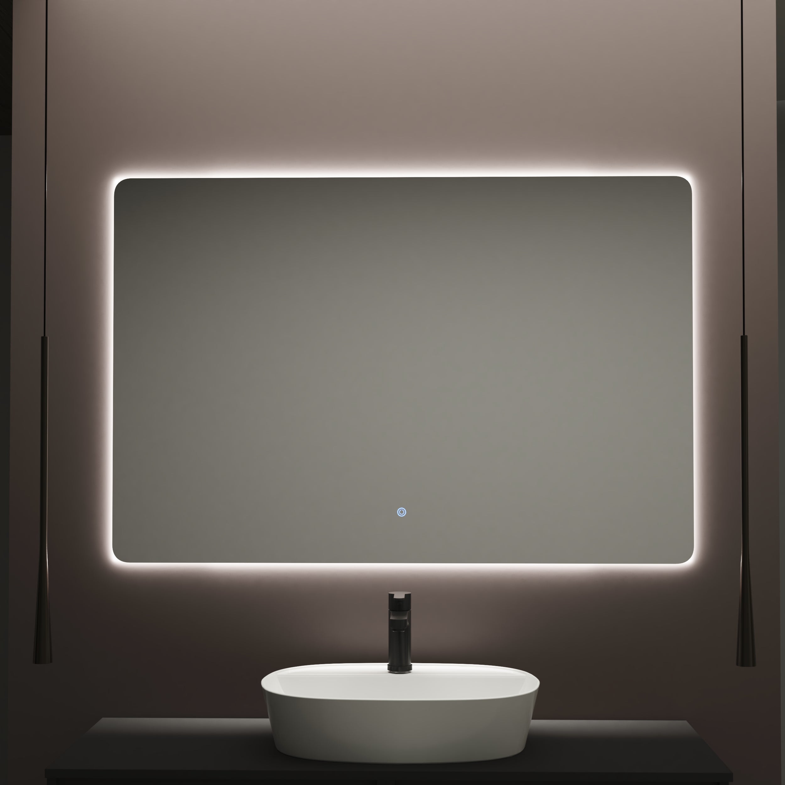ESPEJO DE BAÑO RECTANGULAR | 120 x 80 CM | RETROILUMINADO | TÁCTIL CON ...