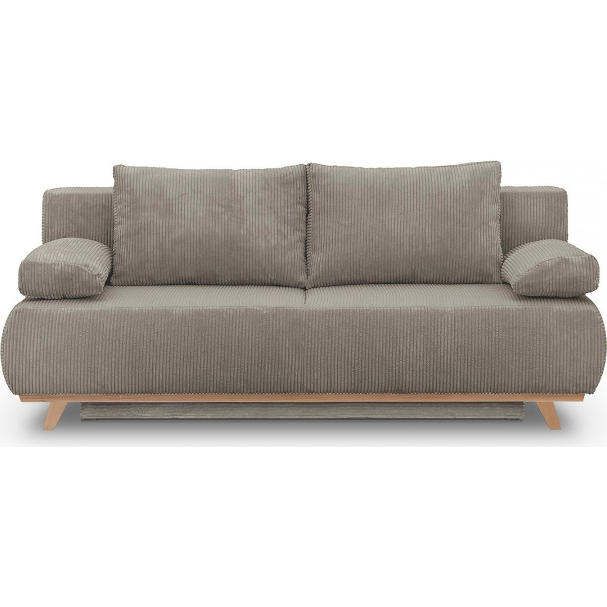 Canapé convertible 3 places avec coffre de rangement en velours côtelé ...