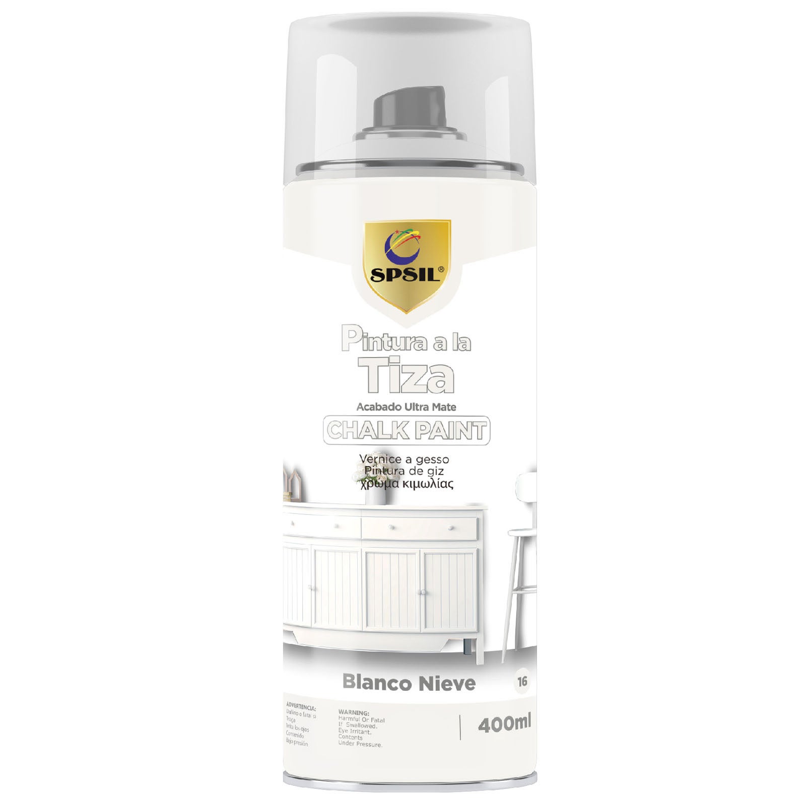 Spray Pintura SPSIL Tiza Ultra Mate Color Blanco Nieve - Tonos Clásicos ...