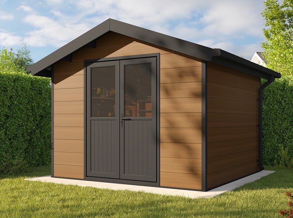Abri de Jardin Composite ISORA - 9m2 Brun - Cabane Atelier / Abri Velo ... Abri de Jardin Composite ISORA - 9m2 Brun - Cabane Atelier / Abri Velo ...