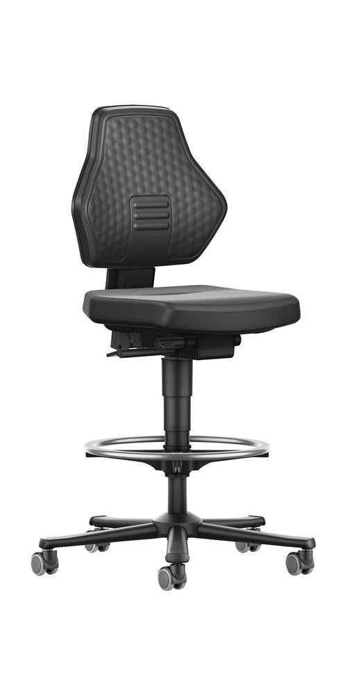 BIMOS Chaise d’atelier pivotante Air Flow rouleaux + anneau de pied ...