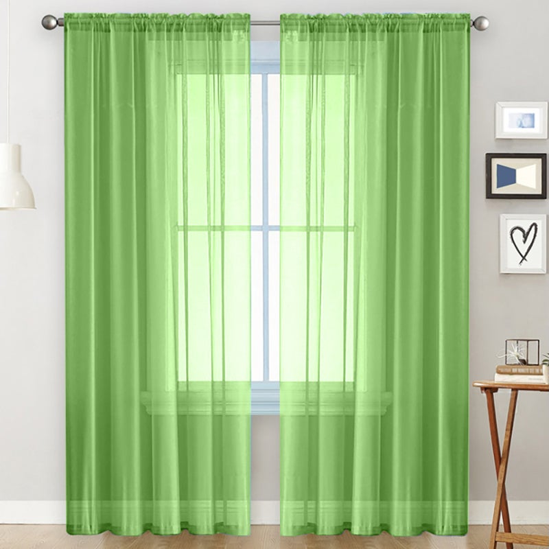 Rideaux Trillion, verts, 100 x 130 cm, deux unités | Leroy Merlin
