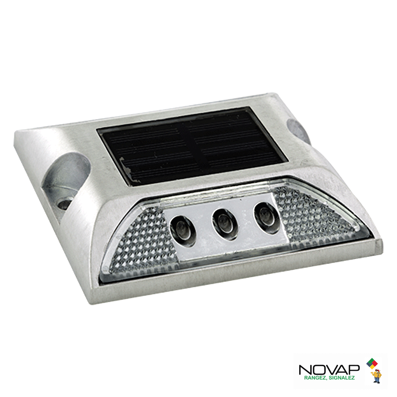 Plot routier à LED solaire - Blanc - 6100690 | Leroy Merlin