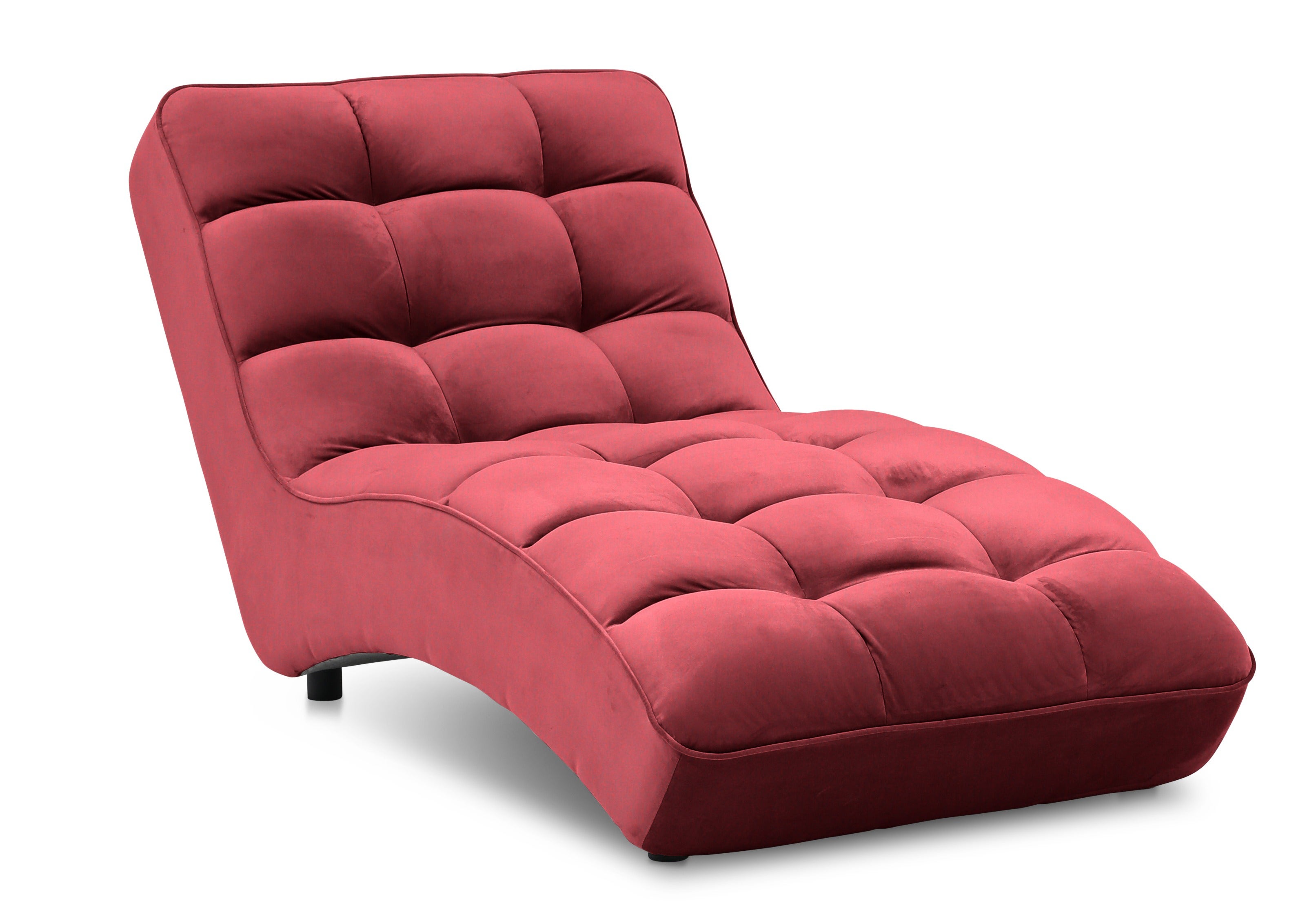 Chaise longue d'intérieur design velours rouge capitonné Rikal | Leroy ...