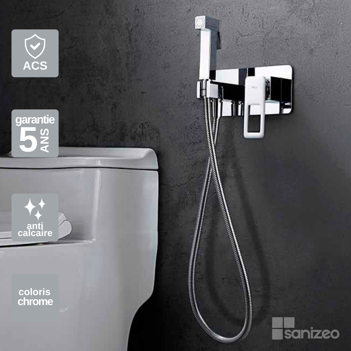 Kit Douchette hygiénique à encastrer pour WC ou bidet chromé – Design ...