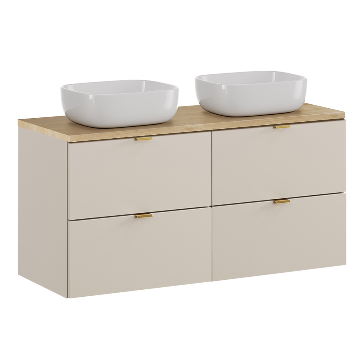 Mueble doble lavabo 120cm Azel Cachemira y Madera | Leroy Merlin