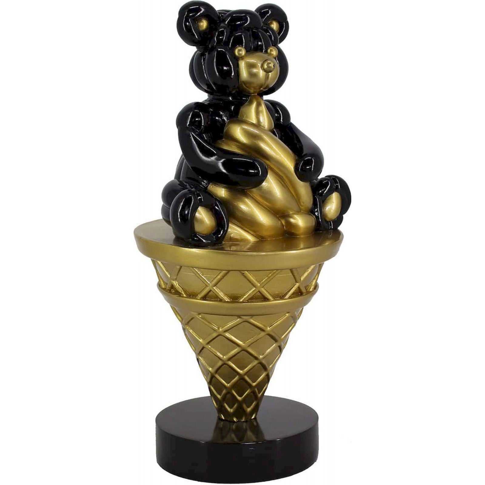 Objet déco Harly noir et or 19 x 19 x 41 cm Noir et or brillant | Leroy ...