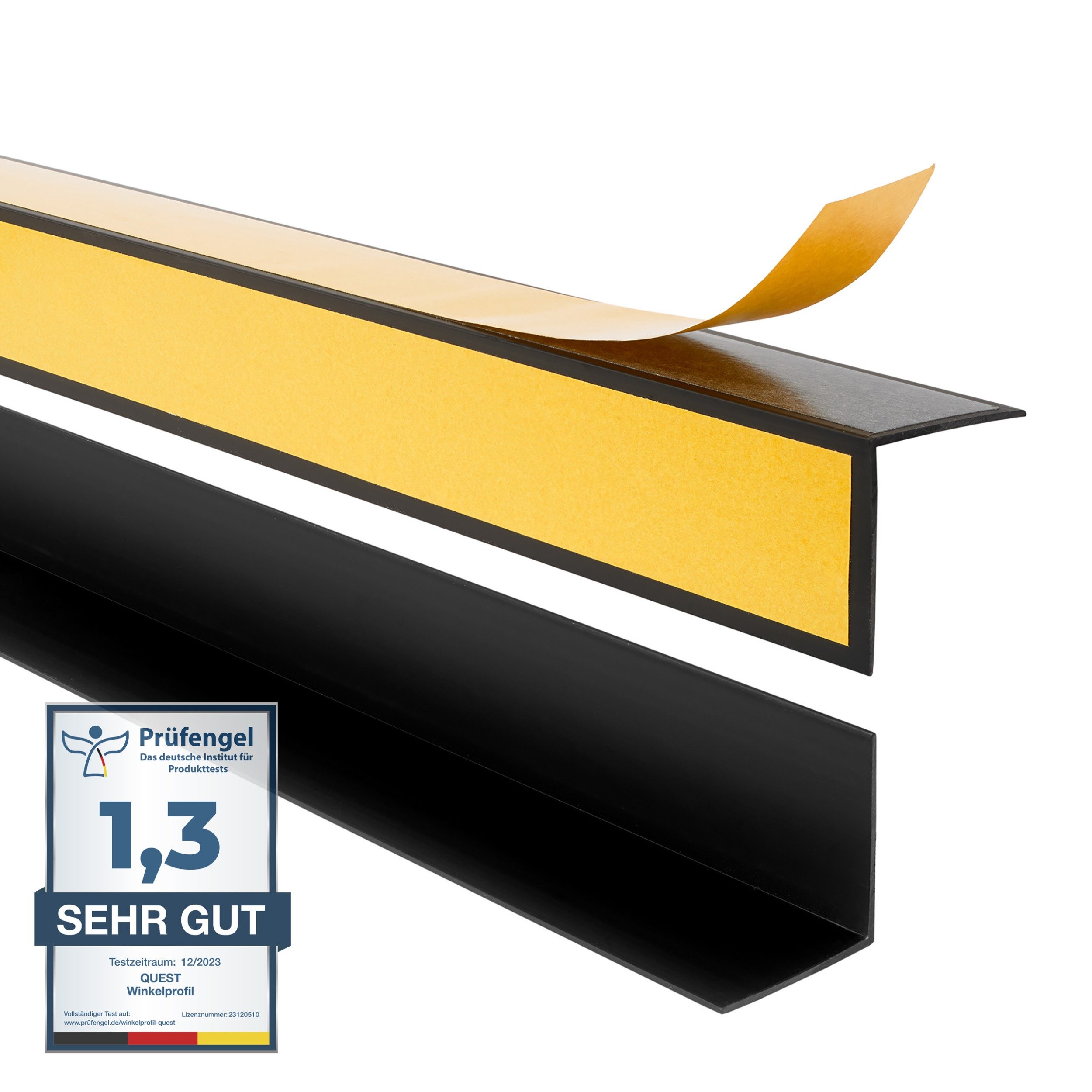 QUEST Perfil angular de PVC rigido, 15x15mm, 1.5m autoadhesivo, ángulo ...