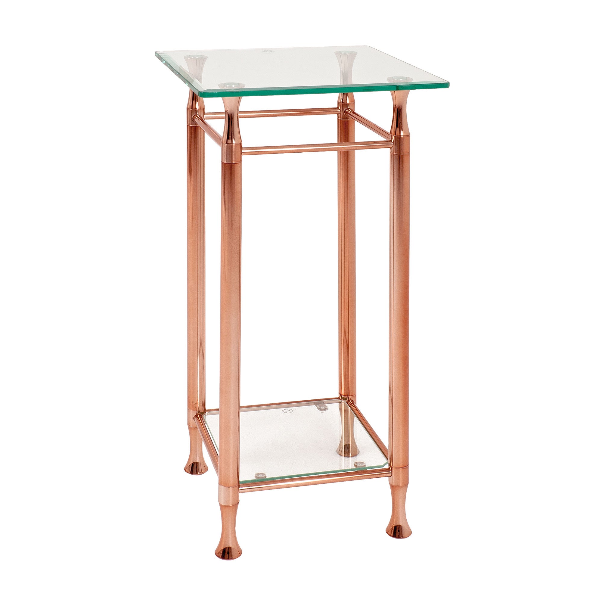 Sellette carrée 35x72 cm en verre trempé et métal cuivre | Leroy Merlin