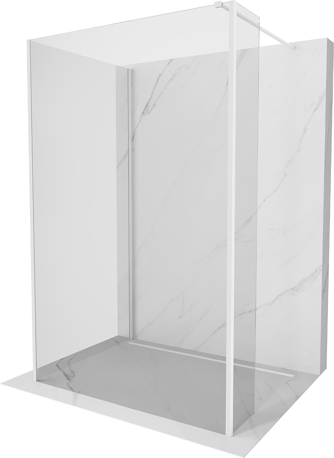 Mexen Kioto paroi de douche Walk-in 120 x 110 x 40 cm, transparent, blanc - 800-120-110-221-20 ...