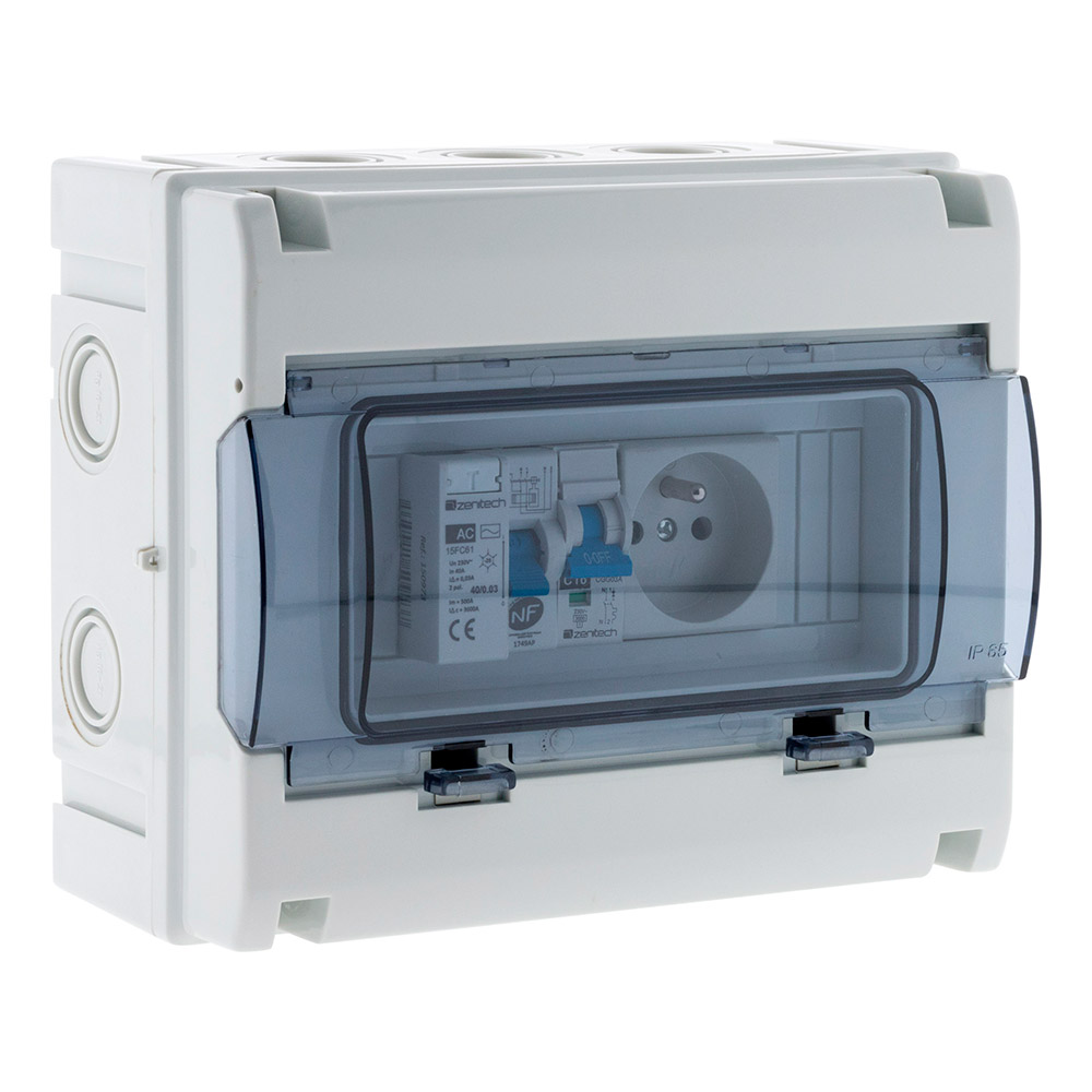 Coffret électrique étanche IP65 8 modules équipé + accessoires ...