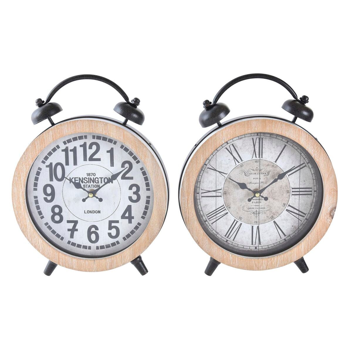 Horloge de table DKD Home Decor 25,8 x 8 x 32 cm Naturel Blanc Fer ...