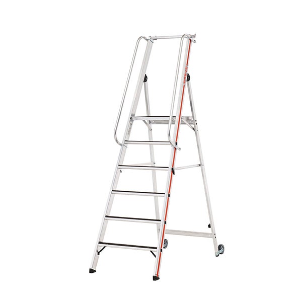 Escabeau grande plateforme 6 marches - Hauteur max de travail 3.42m ...