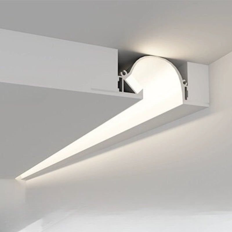 Profilé Aluminium Encastrable Arrondi 2M pour Faux Plafond Éclairage ...