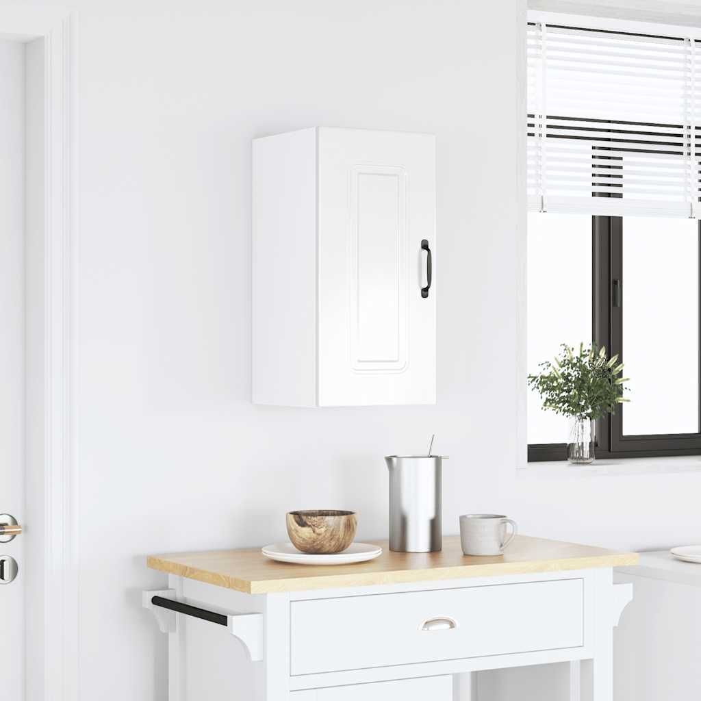 Maison Exclusive - Armoire murale de cuisine Kalmar blanc brillant bois ...