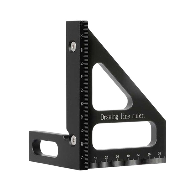 Aluminum Alloy Woodworking Marking Ruler - Black Black | Leroy Merlin