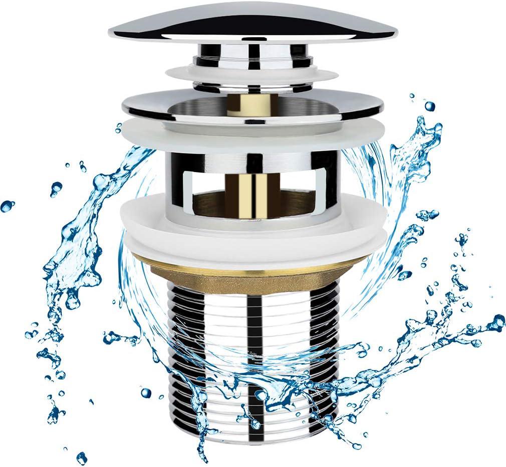Desagüe automático Pop Up Push Open para lavabo de cobre cromado ...