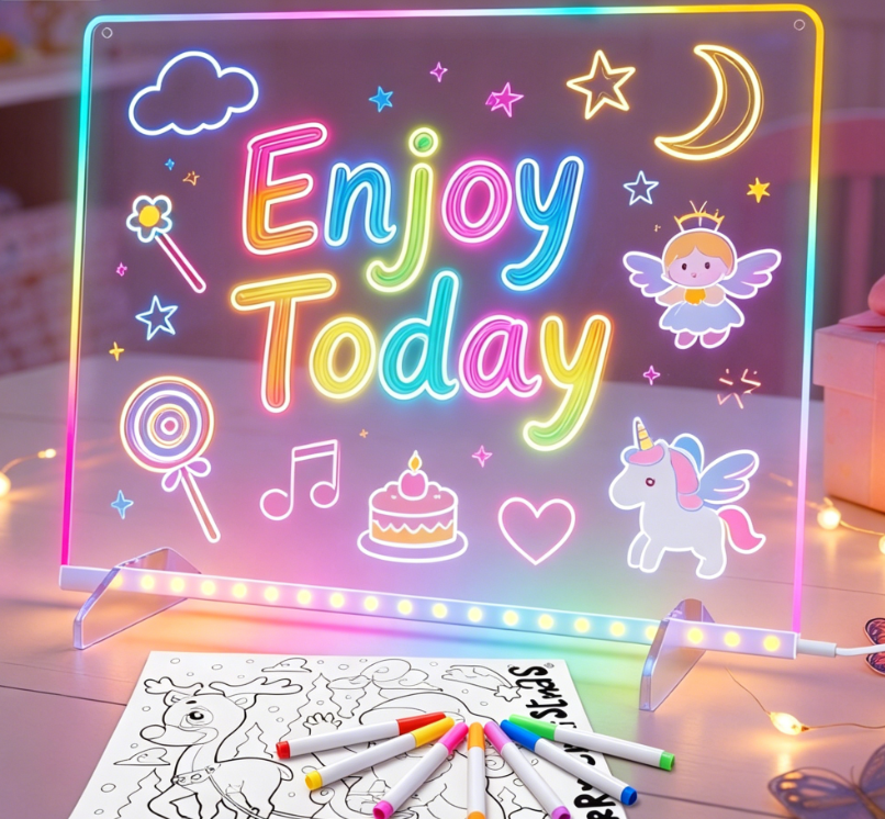 Tableau à dessin LED pour enfants, tableau lumineux, tapis de peinture ...