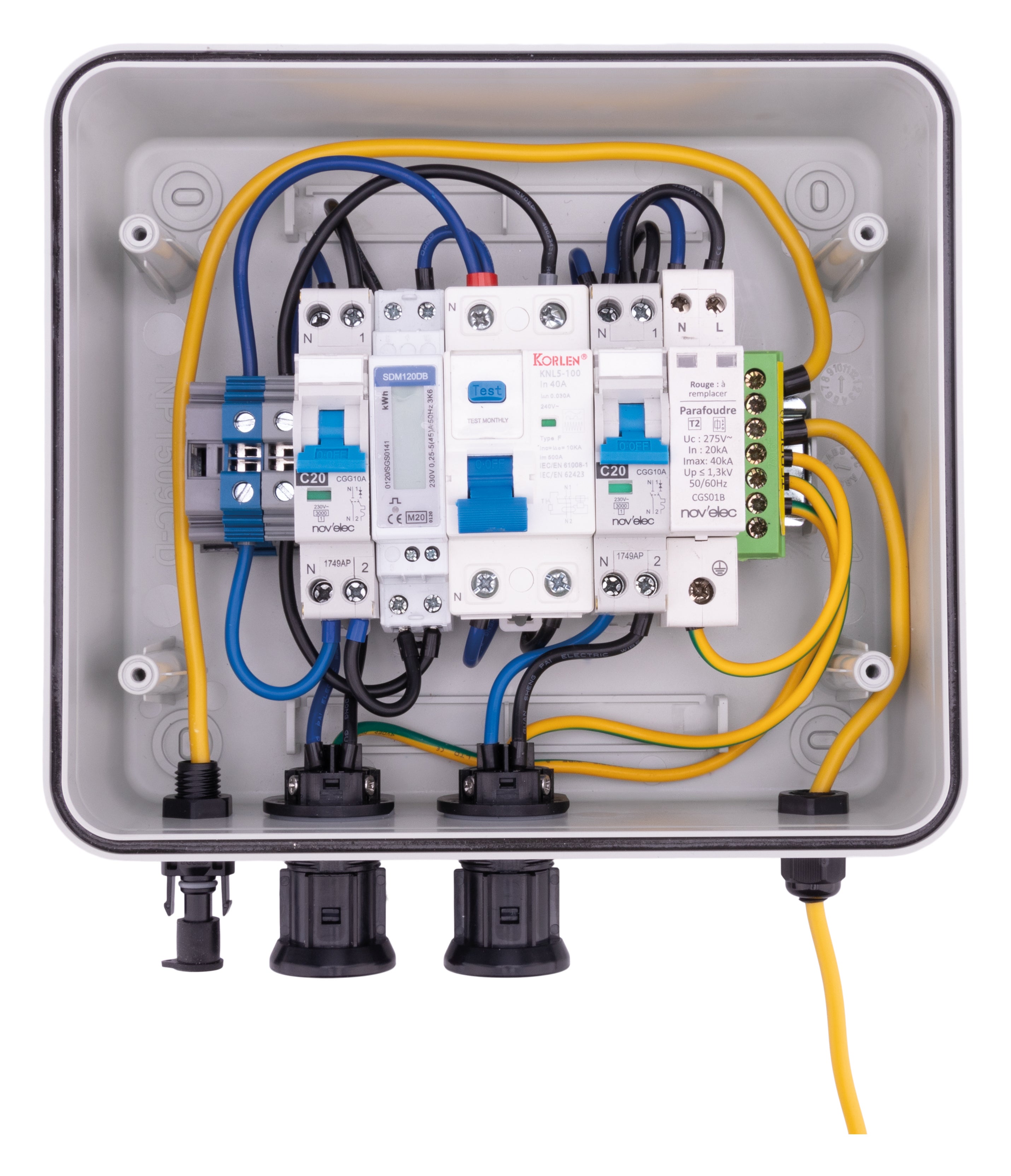 Coffret de protection AC - installation photovoltaïque 4,5kW - Protec ...