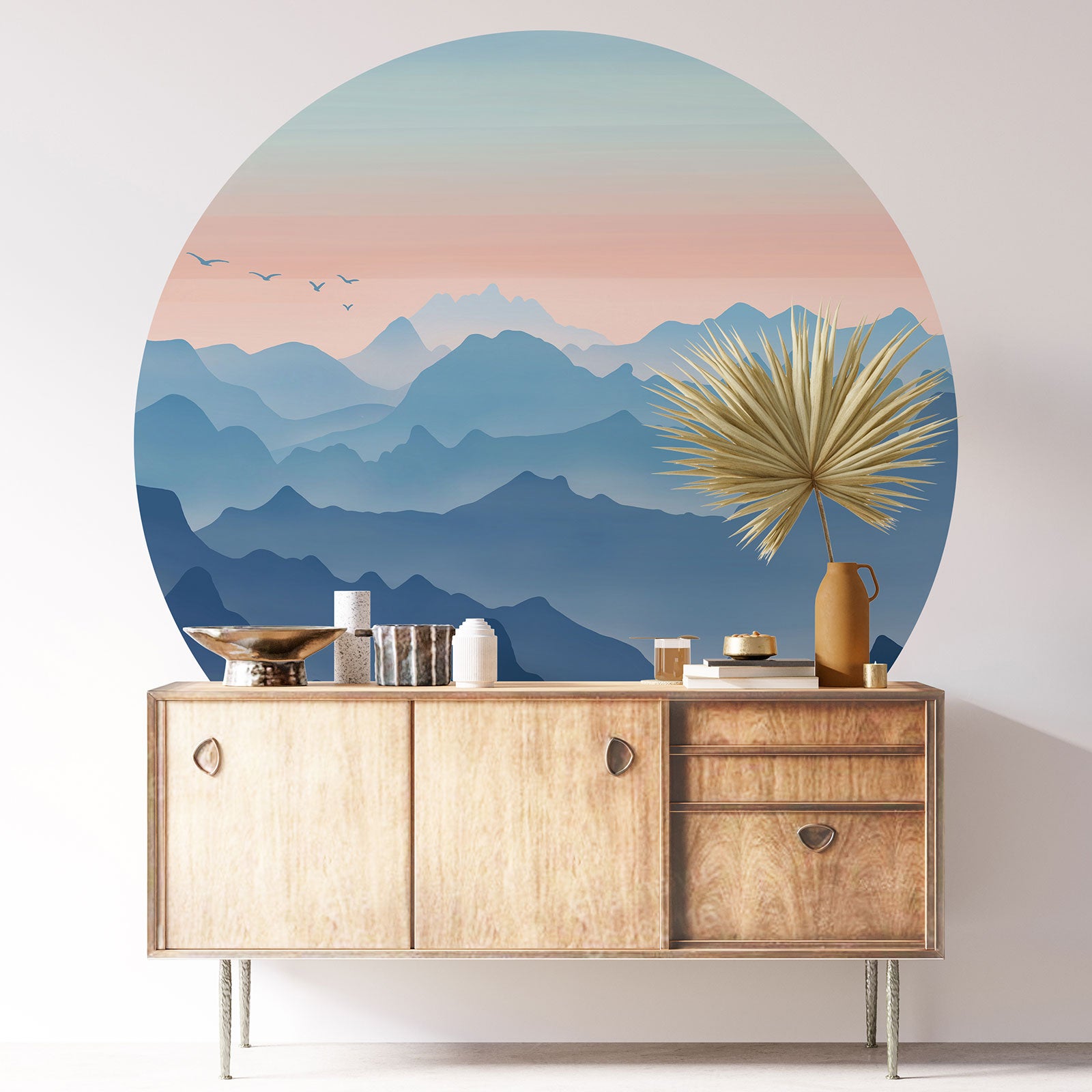 Sticker mural rond / cercle - Paysage Abstrait 3617680470091 - Adhésif ...
