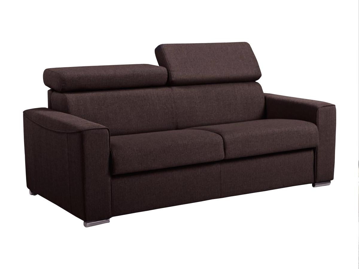 Canapé 2 places convertible express en tissu marron - Couchage 120 cm ...
