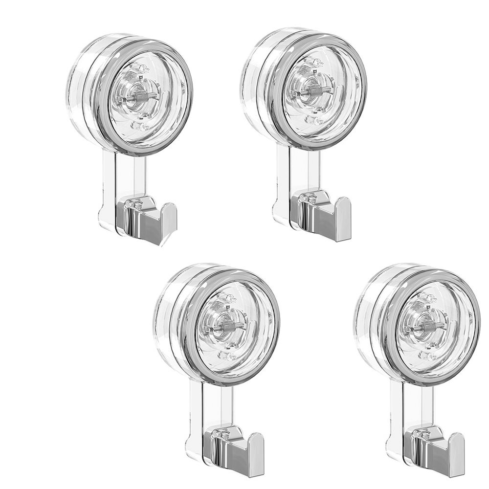 Lot De 4 Crochet Ventouse Mural Transparent, Crochet Mural Puissant 5KG ...