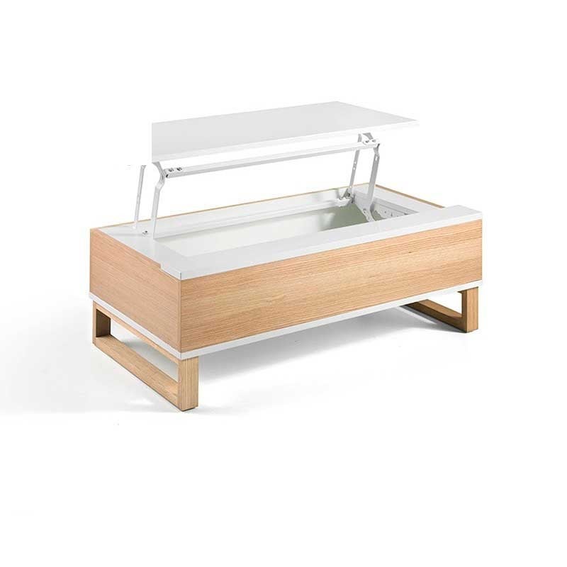 Mesa de Centro Rectangular MDF - Modelo ROYAL - Sobre elevable - Patas Madera | Leroy Merlin