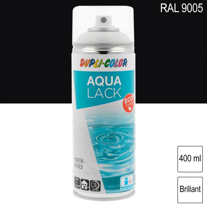Peinture aérosol Aqua Lack RAL 9005 Noir foncé brillant 350ml ...