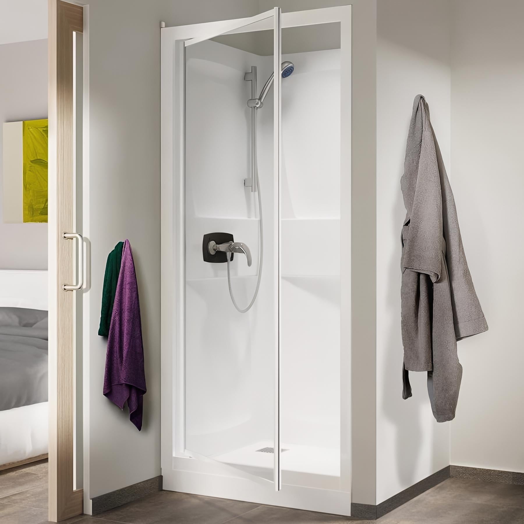 Cabine de douche KINEDO KINEPRIME 80x80 pose en niche verre transparent ...
