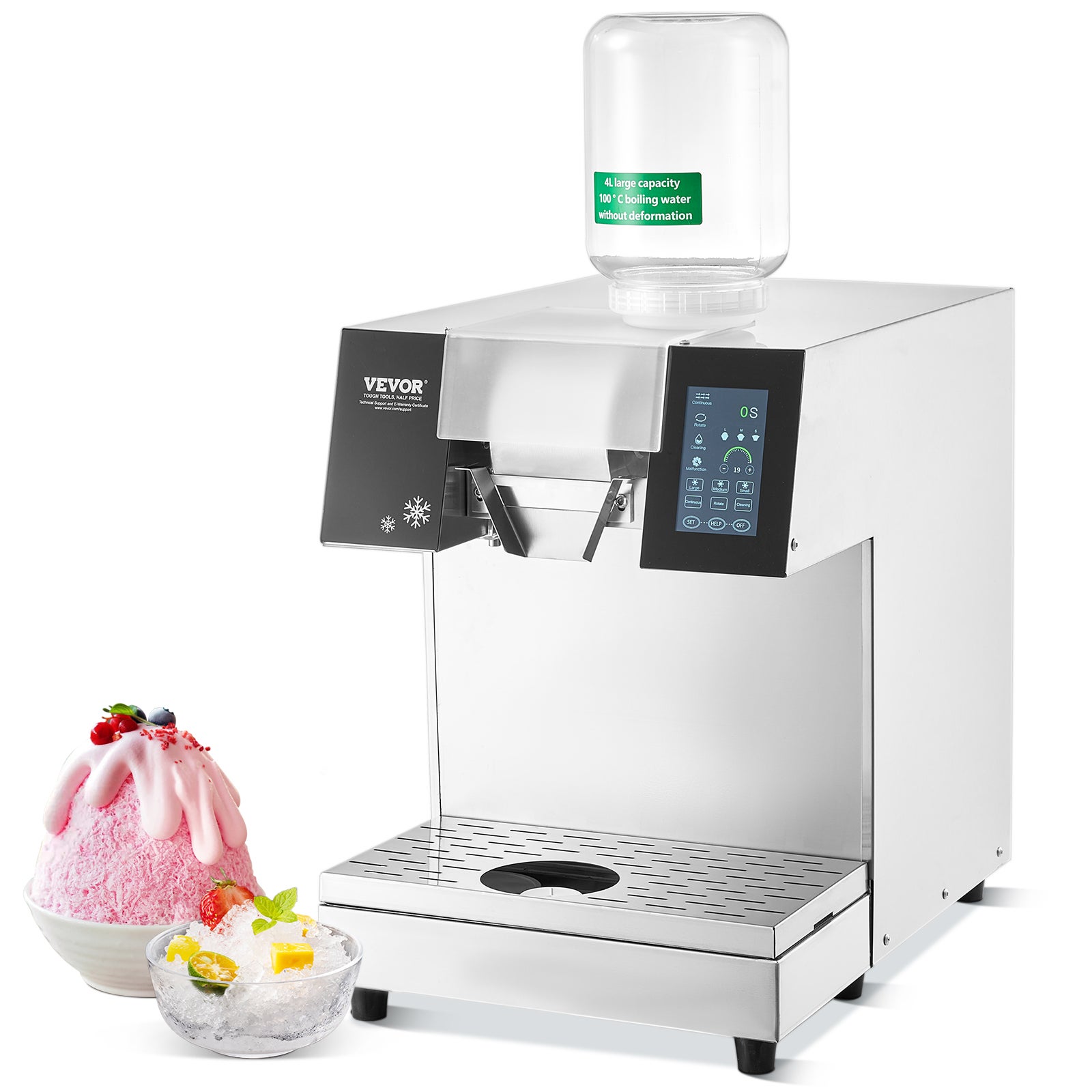 Machine à Glace Râpée Commerciale 180 kg/24H VEVOR, Inox ...