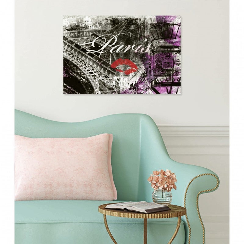 Tableau toile XXL en kit Paris 60 x 40 cm - Toile textile sans PCV ...