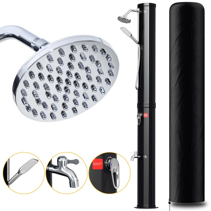 Ducha solar Alcachofa de ducha redonda Temperatura agradable del agua ...