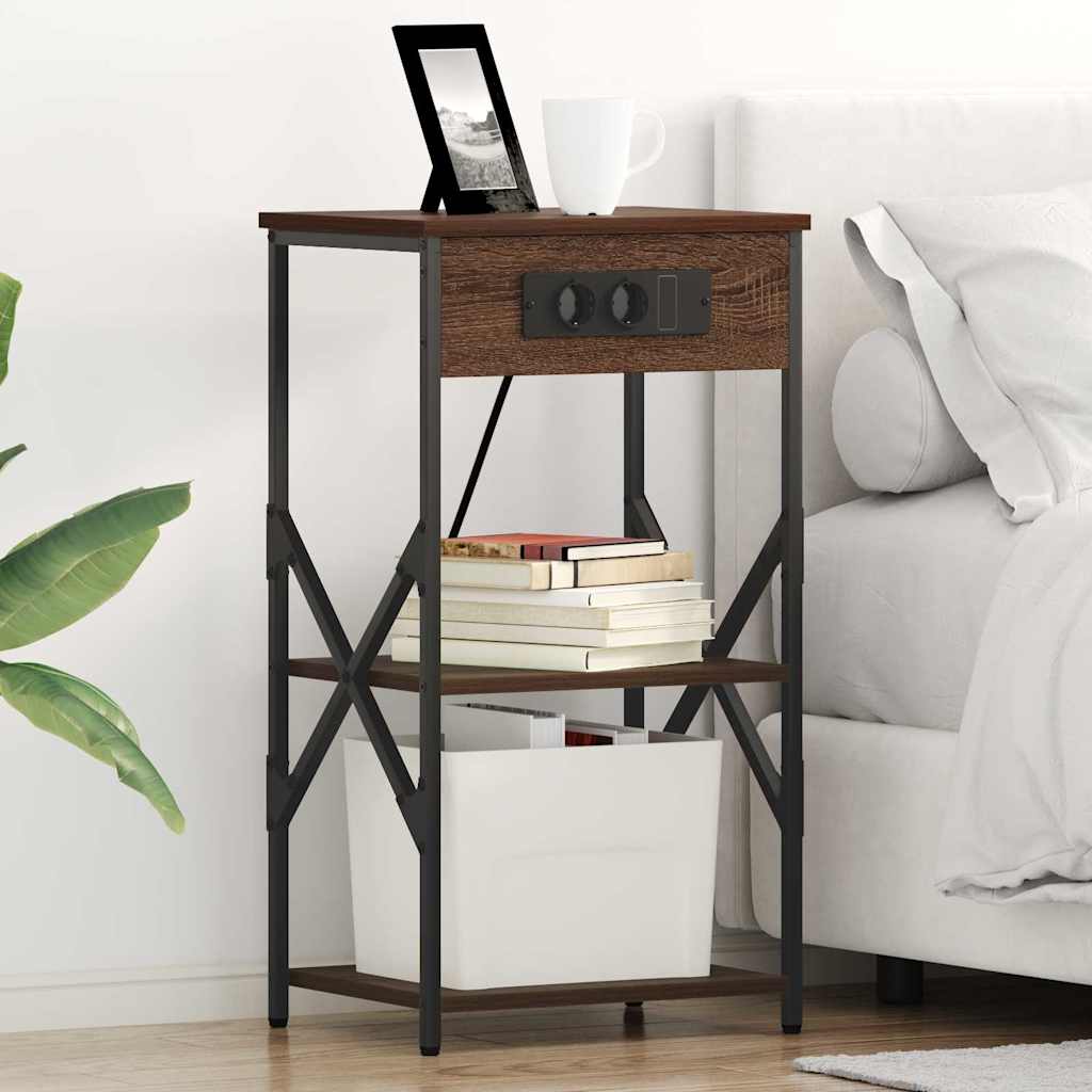 Armario de Noche con estante Roble Marrón 41 x 31 x 76 cm | Leroy Merlin