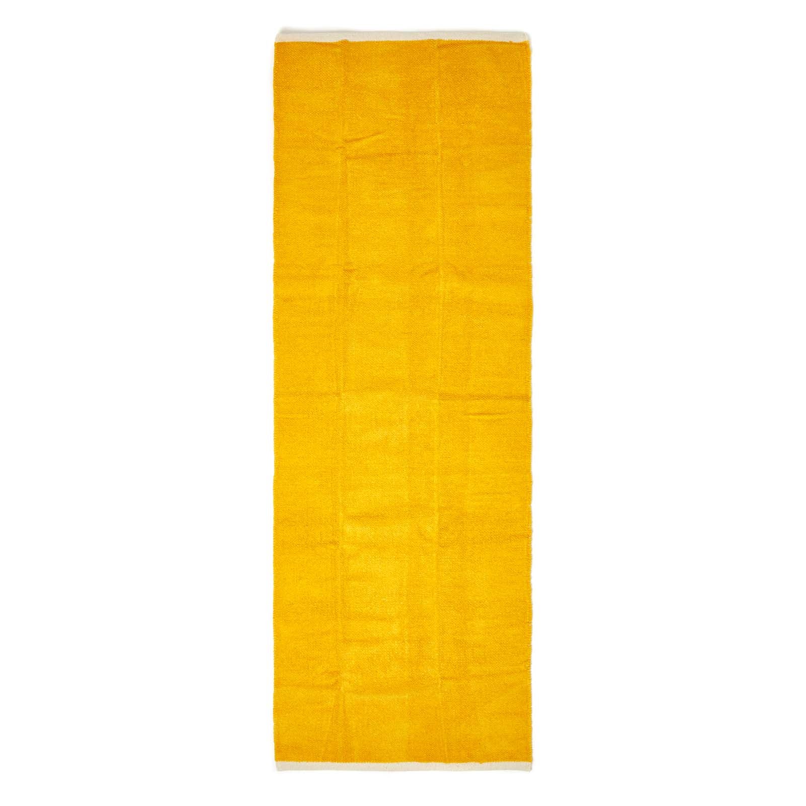 Homescapes Camino de mesa de chenilla lisa 100% algodón Amarillo ...