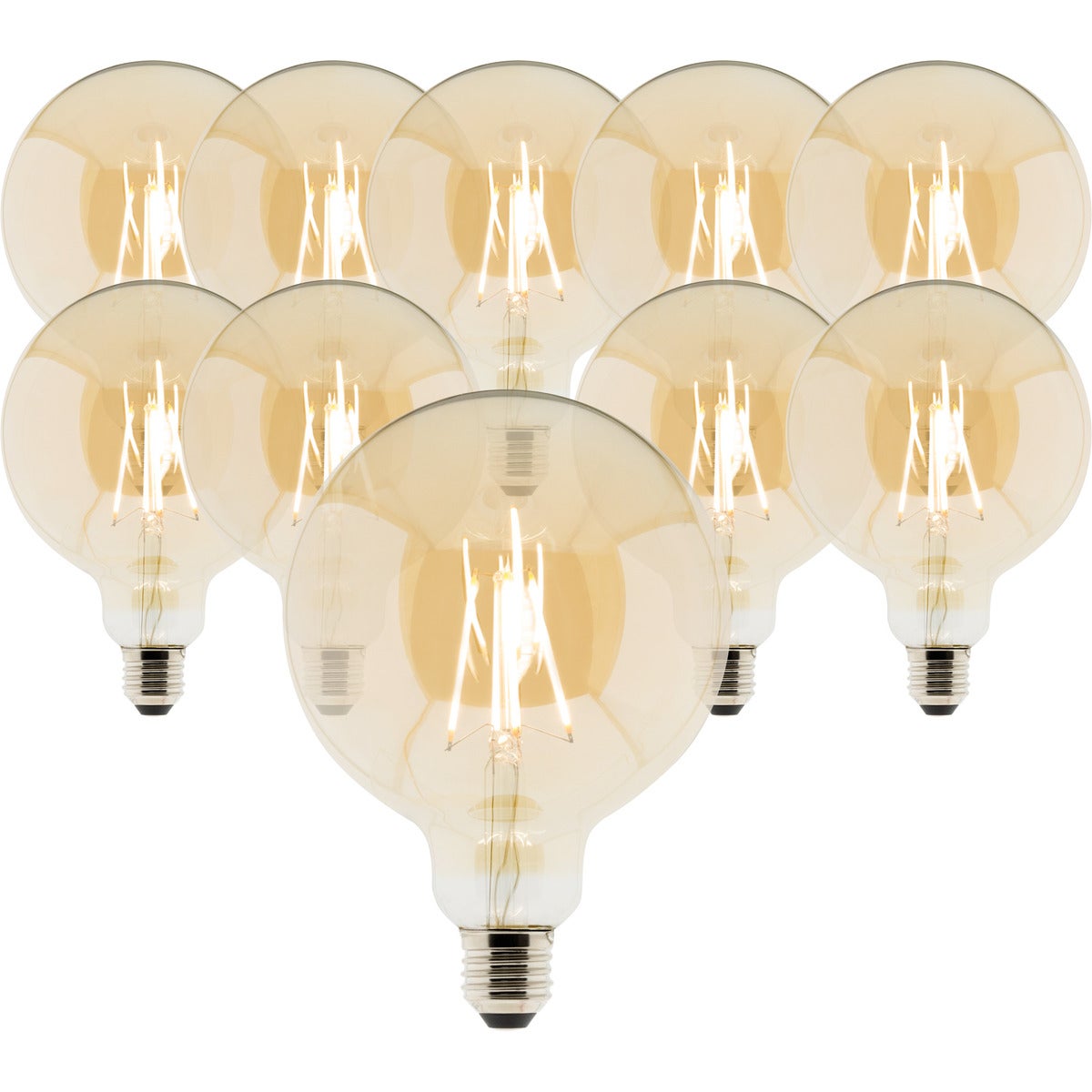 Lot de 10 ampoules déco filament LED ambrée Globe 7W E27 720lm 2500K - Zenitech | Leroy Merlin