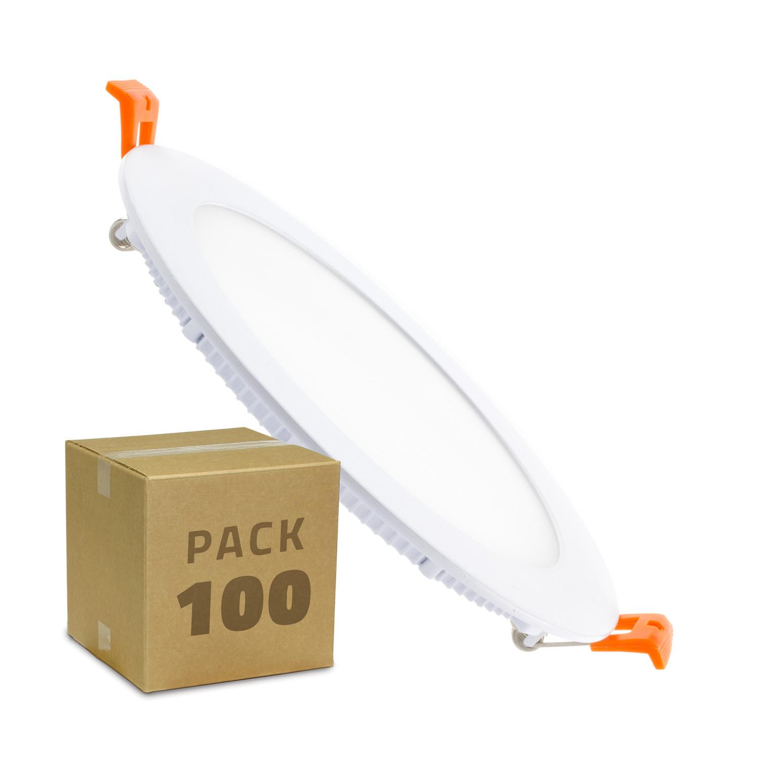 Ledkia Caja de 100 Placas LED 18W Circular SuperSlim Corte Ø 205 mm ...