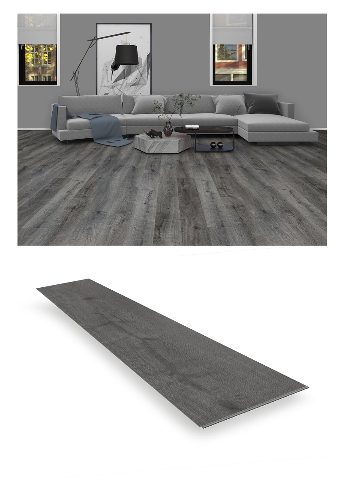 2,782m² Sol vinyle clipsable effet bois chêne moyen – 4,5 mm ...